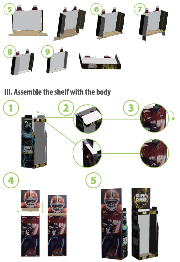 Easy Assembly Cardboard Display Stands Caser Stacker Display With Two ...