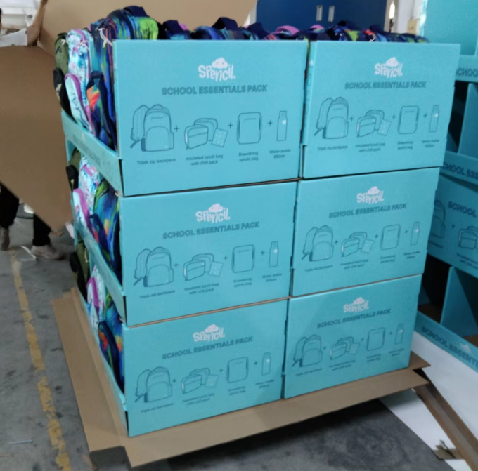 Costco Backbag Cardboard PDQ Trays , Stackup Design PDQ Display Boxes