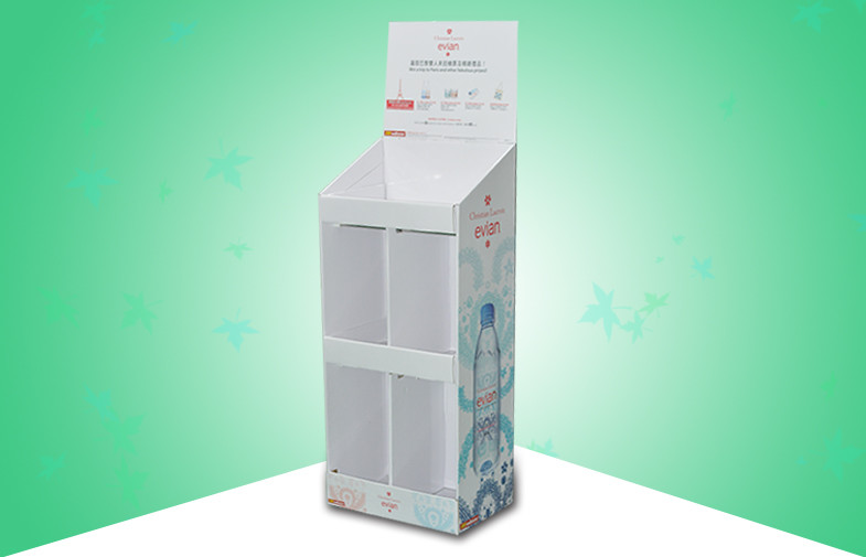 Bottle Pure Water Corrugated Cardboard Floor Display Stands With Strong ...