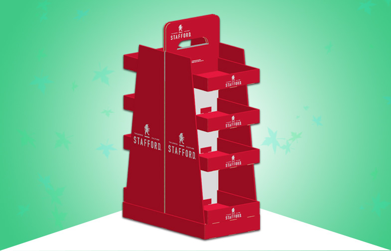 Heavy Duty Cardboard Pos Displays Double Face Show Four Shelf For ...