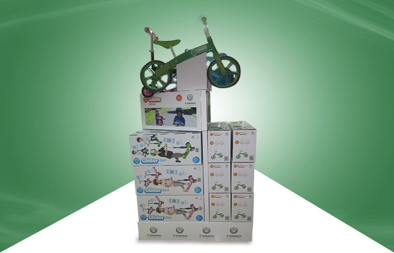Four Face Show Paper POP Cardboard Display for Kids Bikes Selling to Costco