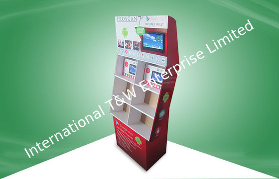 6 Cell portable display stands , cardboard display shelves Promote Ipad ...