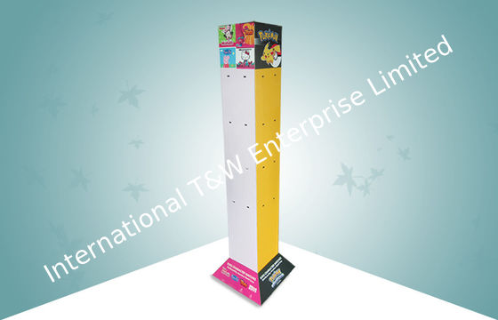 Four Face Show Rotating Cardboard Display Stands With Plastic Hook